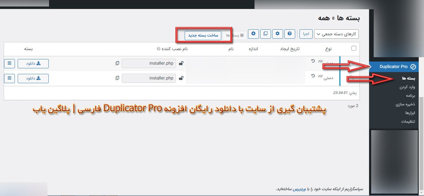 【دانلود رایگان افزونه داپلیکیتور پرو | Duplicator】100% بروز